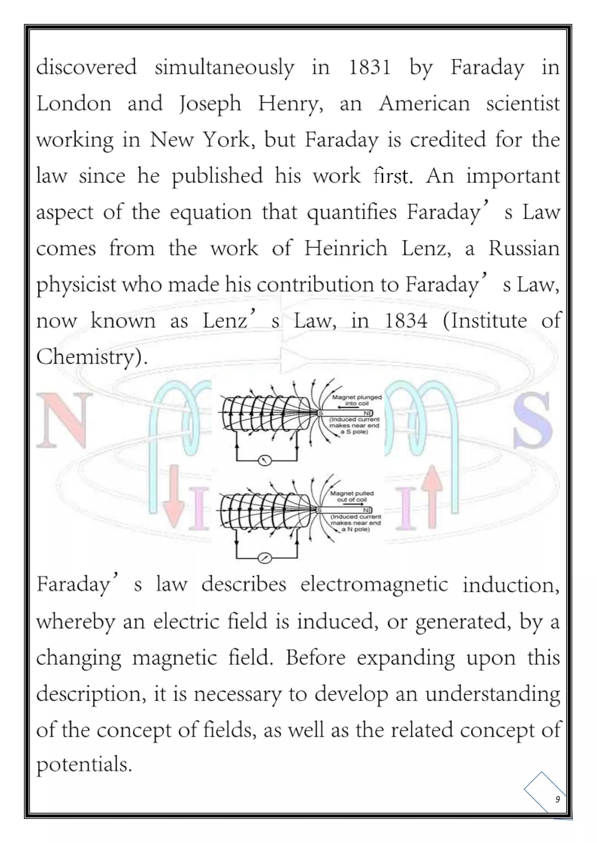 FARADAY LAW OF ELECTROMAGNETIC INDUCTION CLASS 12 PROJECT | DOCX