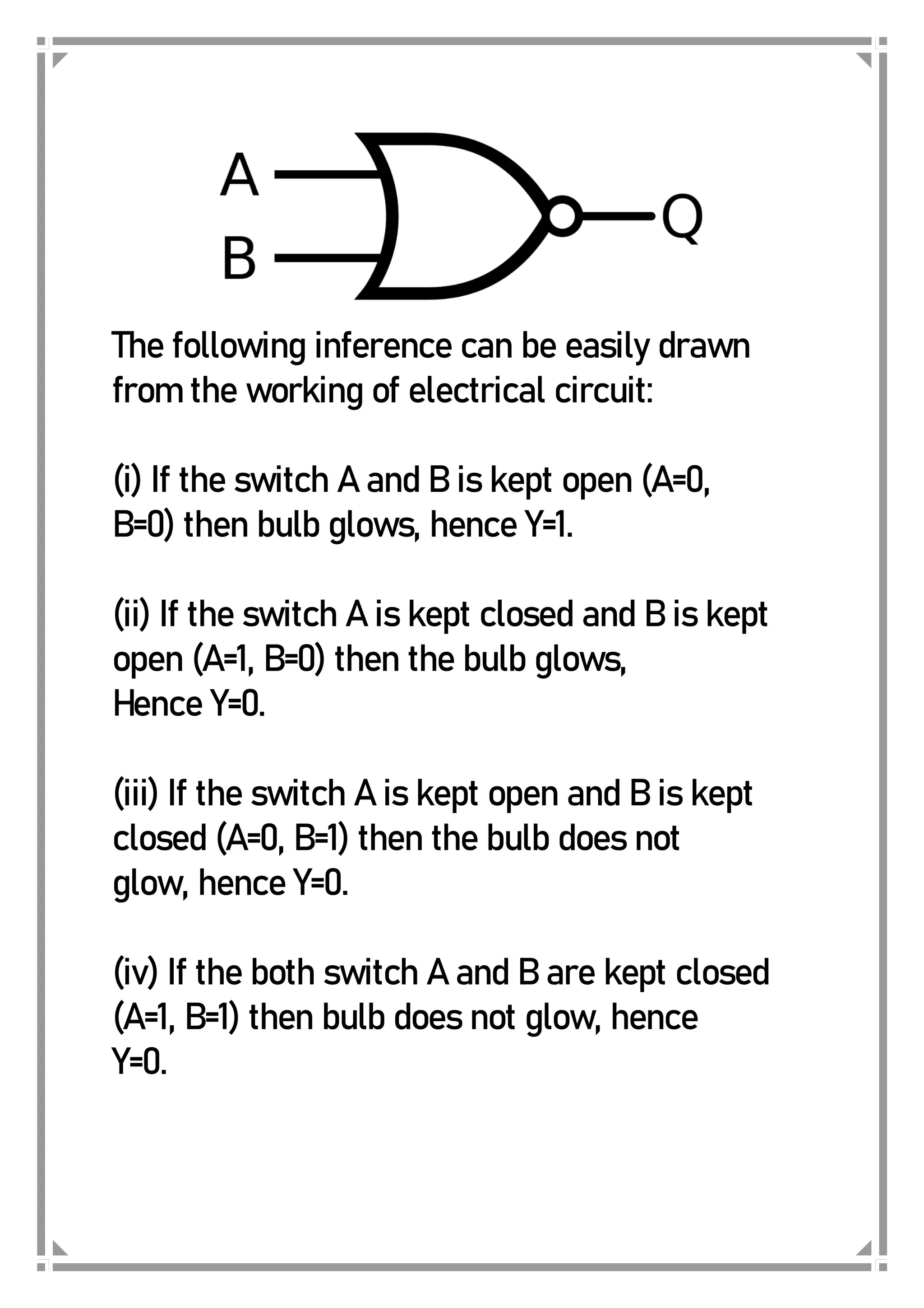 LOGIC GATE ||CLASS 12 PHYSICS I | PDF