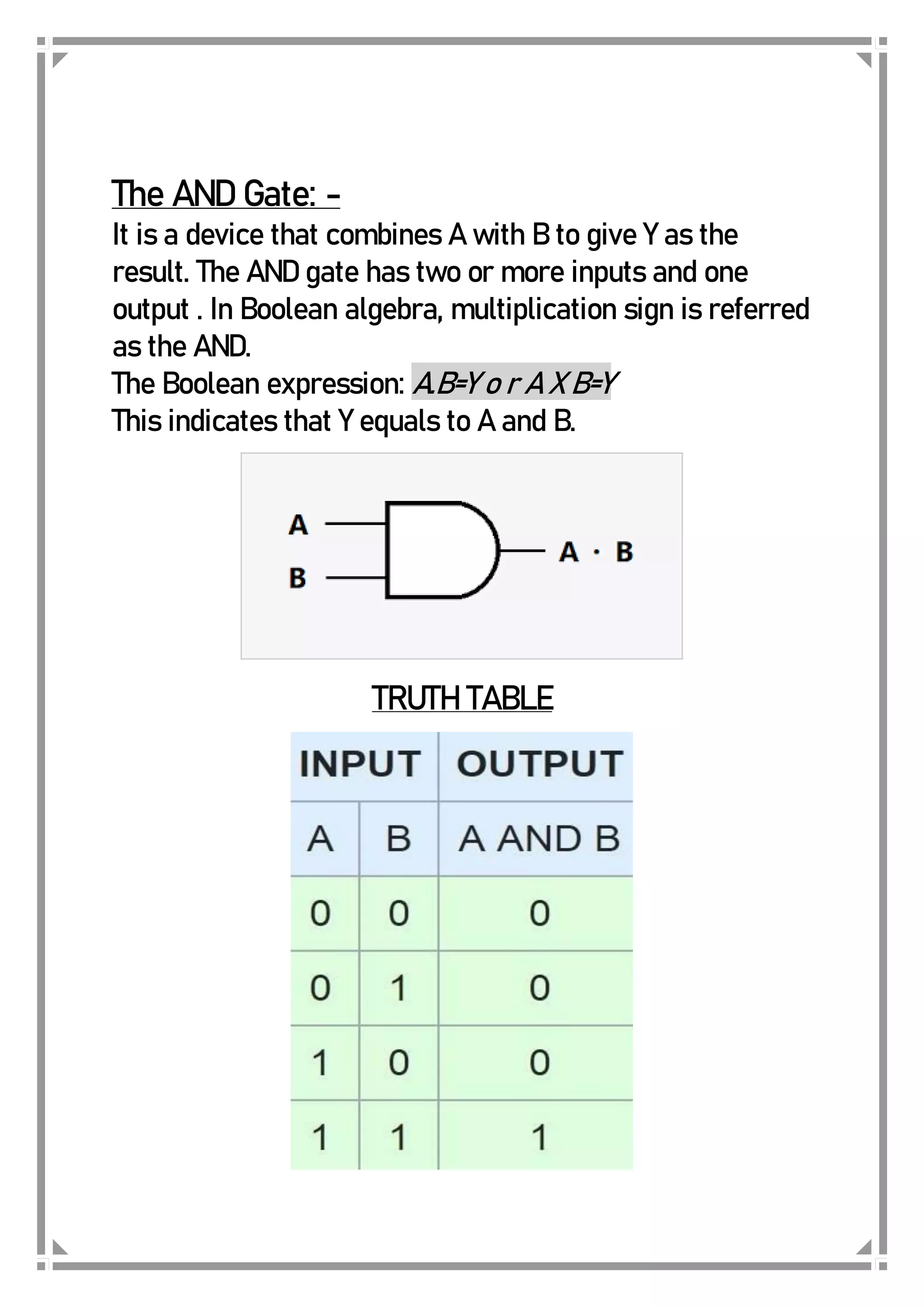 LOGIC GATE ||CLASS 12 PHYSICS I | PDF