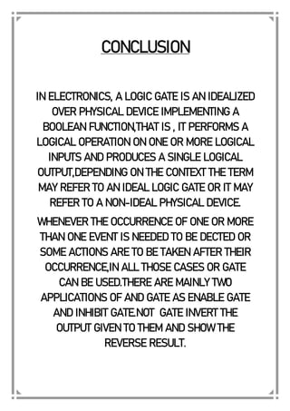 LOGIC GATE ||CLASS 12 PHYSICS I | PDF