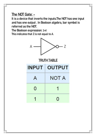 LOGIC GATE ||CLASS 12 PHYSICS I | PDF