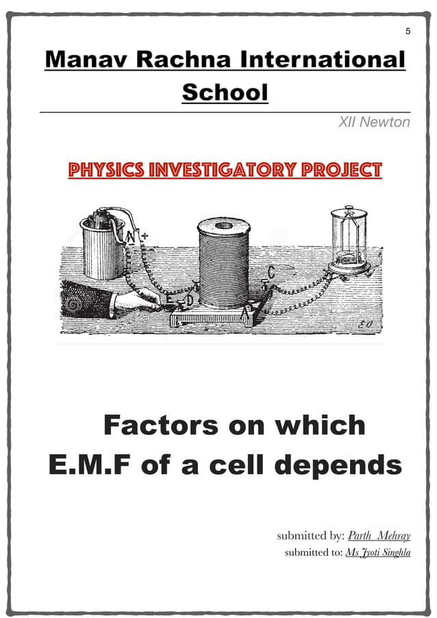Various factors on which the internal resistance of a cell depends | PDF