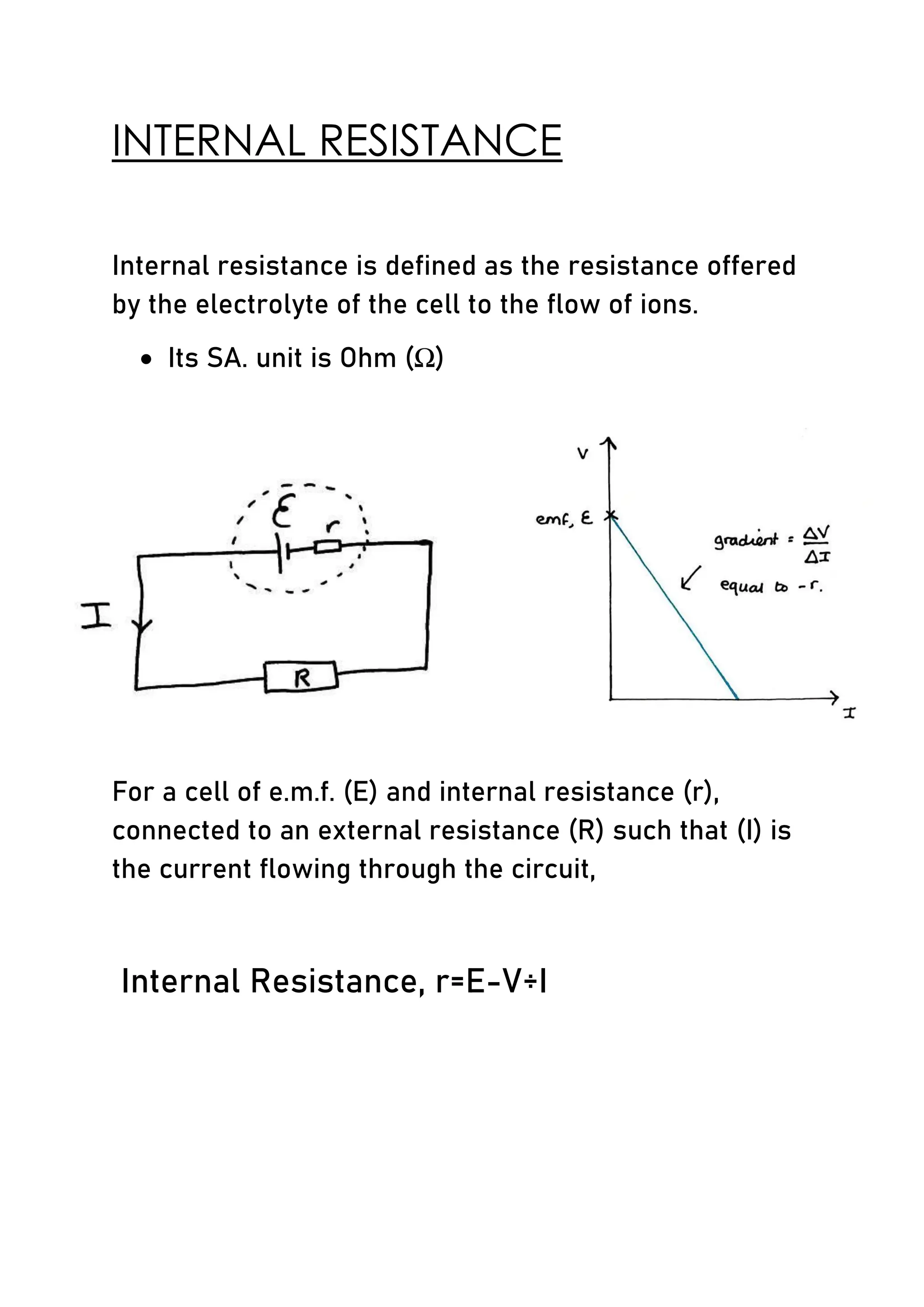 To study various factors on which the internal resistance/EMF depends | PDF