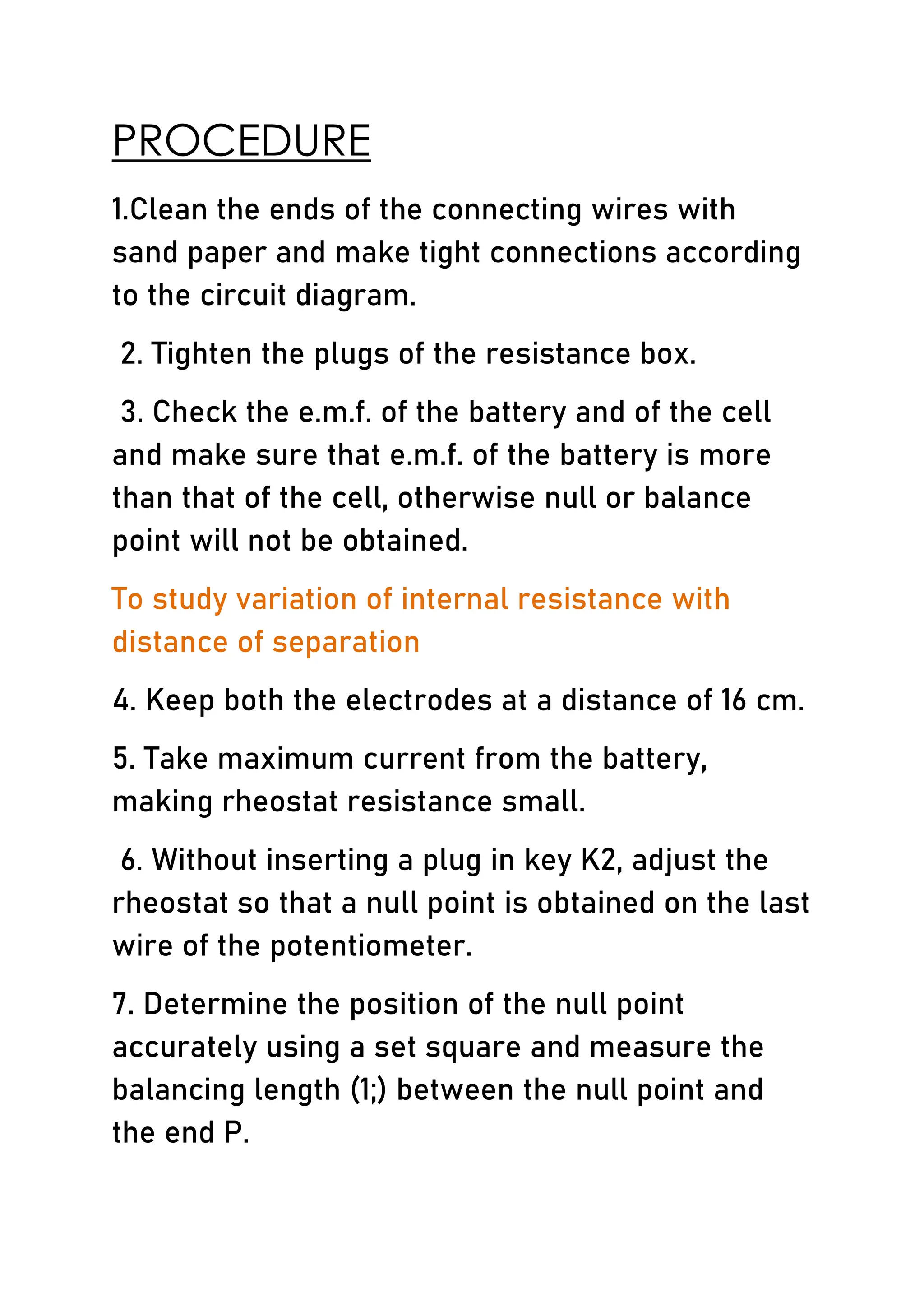 To study various factors on which the internal resistance/EMF depends | PDF