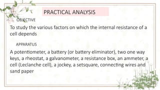 physics project on various factors on internal resistance of acell ...