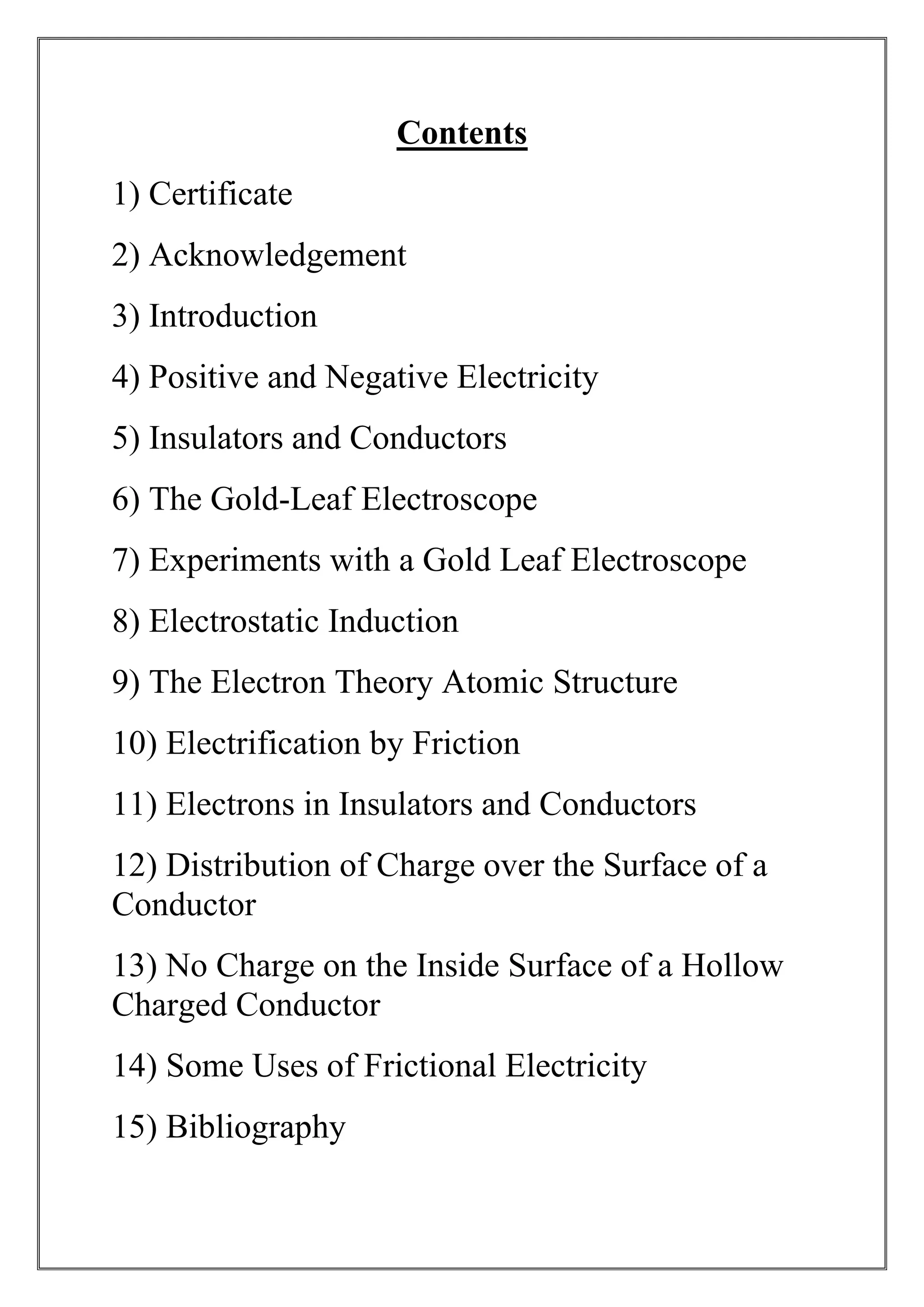 Physics project on frictional electricity | PDF