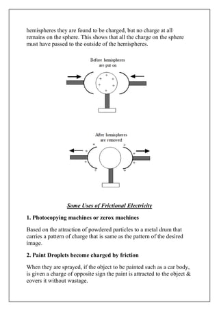 Physics project on frictional electricity | PDF
