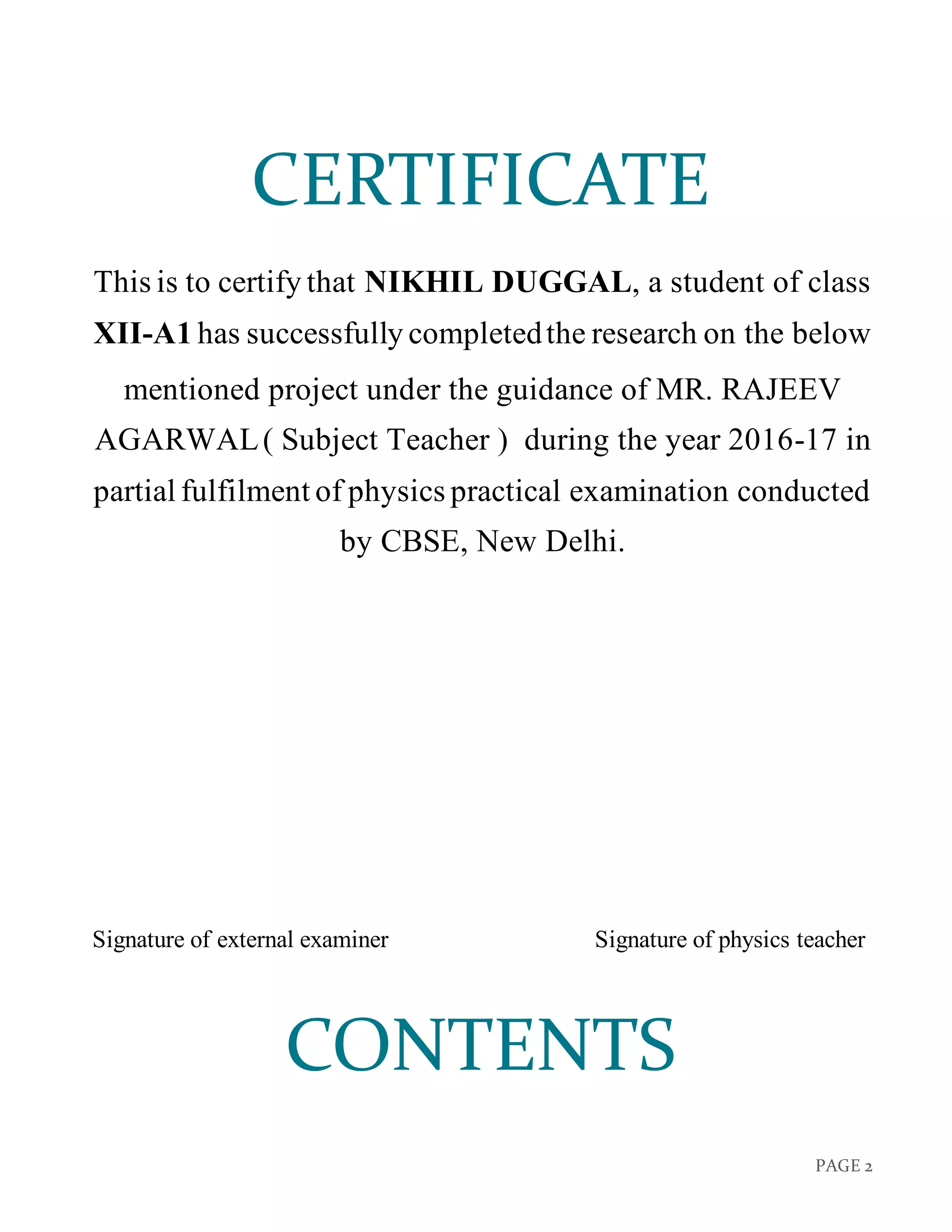 FIRE ALARM PHYSICS PROJECT CBSE CLASS 12 | DOCX