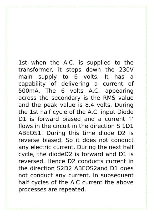 Physics project on_full_wave_rectifier | PDF | Consumer Electronics | Technology & Computing