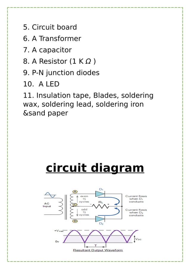 Physics project on_full_wave_rectifier | PDF | Consumer Electronics | Technology & Computing
