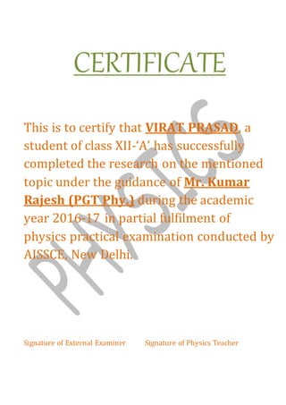 Physics project on logic gate | DOCX