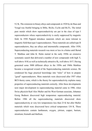 Superconducting material and Meissner effect | PDF