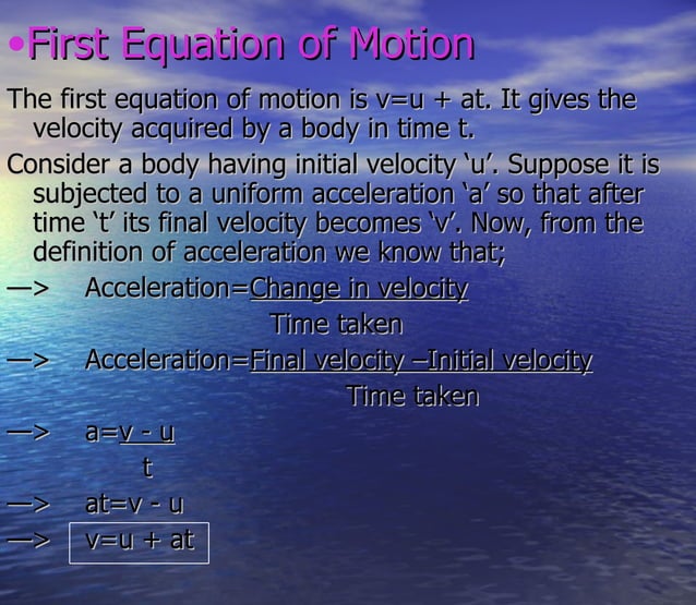 3 equation of motion | PPT | Physics | Science