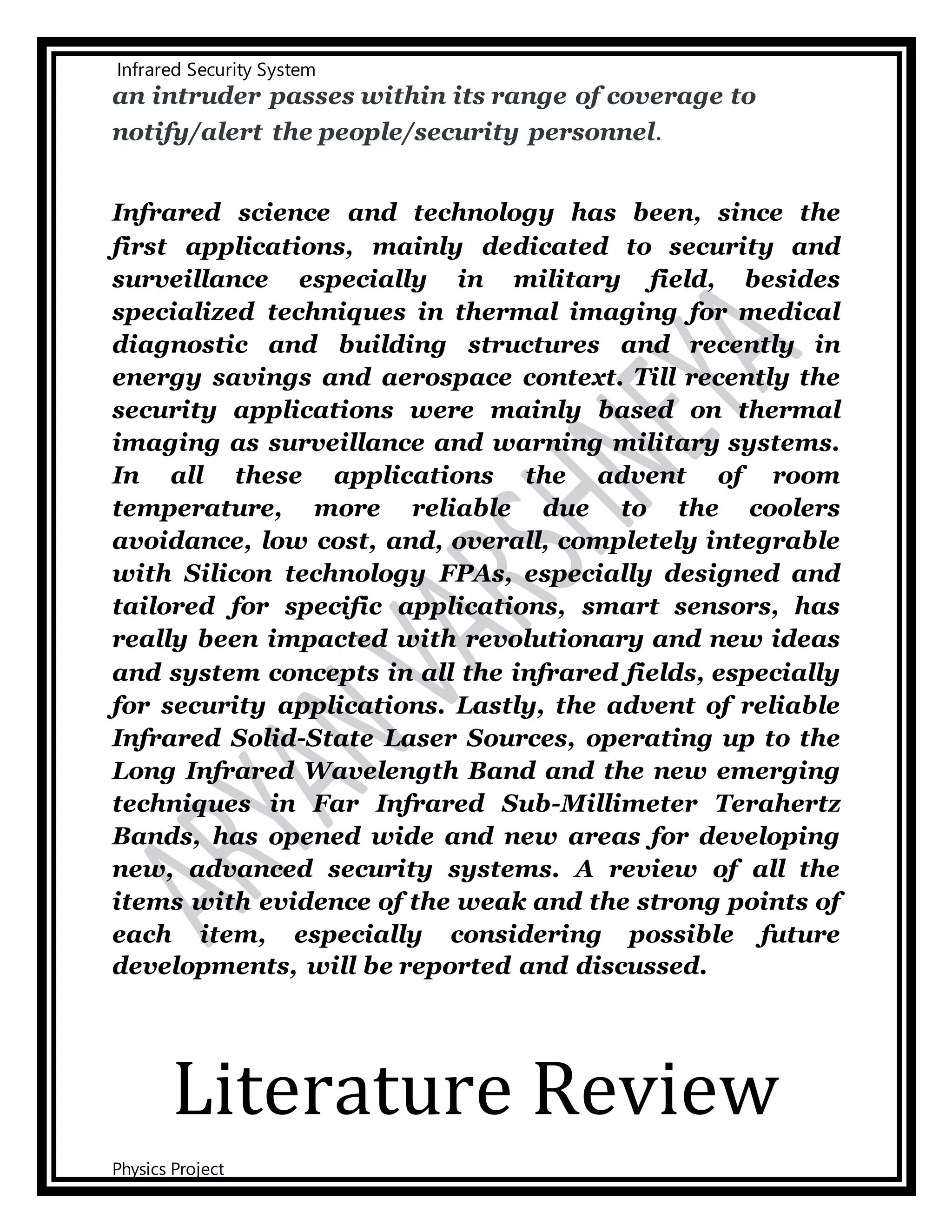 Infrared Security System | DOCX