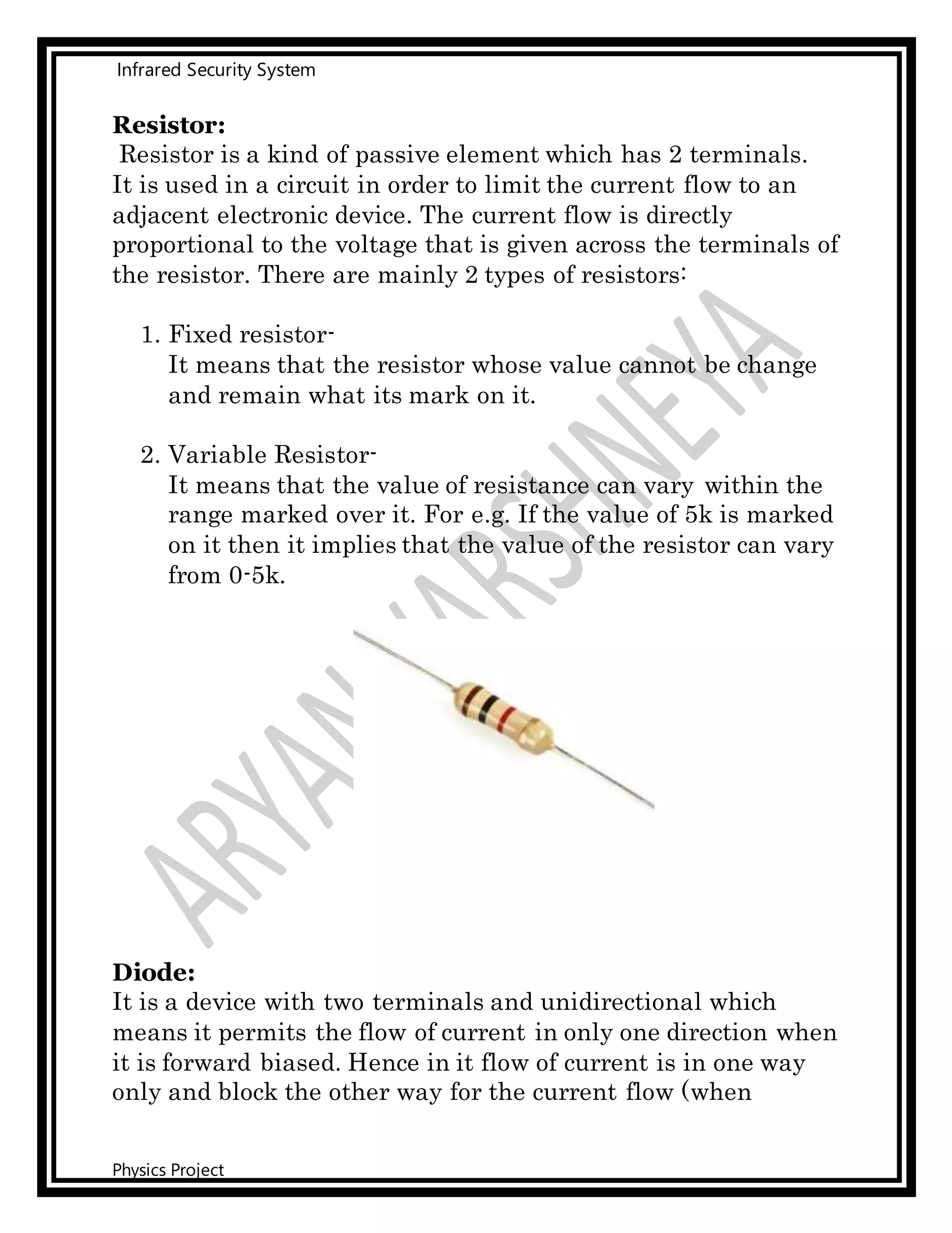 Infrared Security System | DOCX