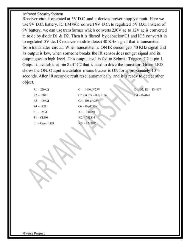 Infrared Security System | PDF