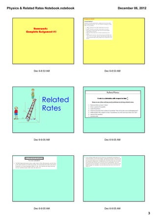 Physics & related rates notes | PDF