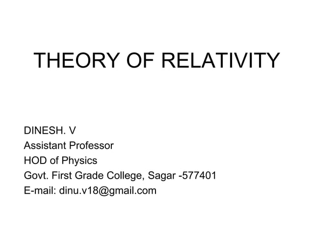 Physics relativity | PPT