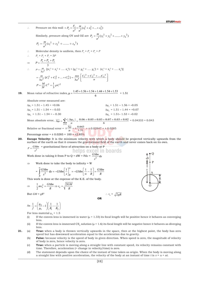 Physics Sample Paper Class 11 - Studymate | PDF