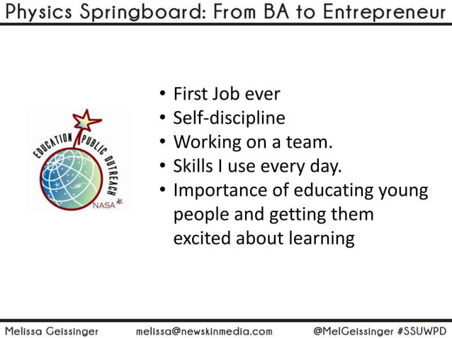 Physics Springboard: From BA to Entrepreneur | PPTX