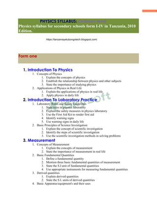 Physics syllabus copy | PDF