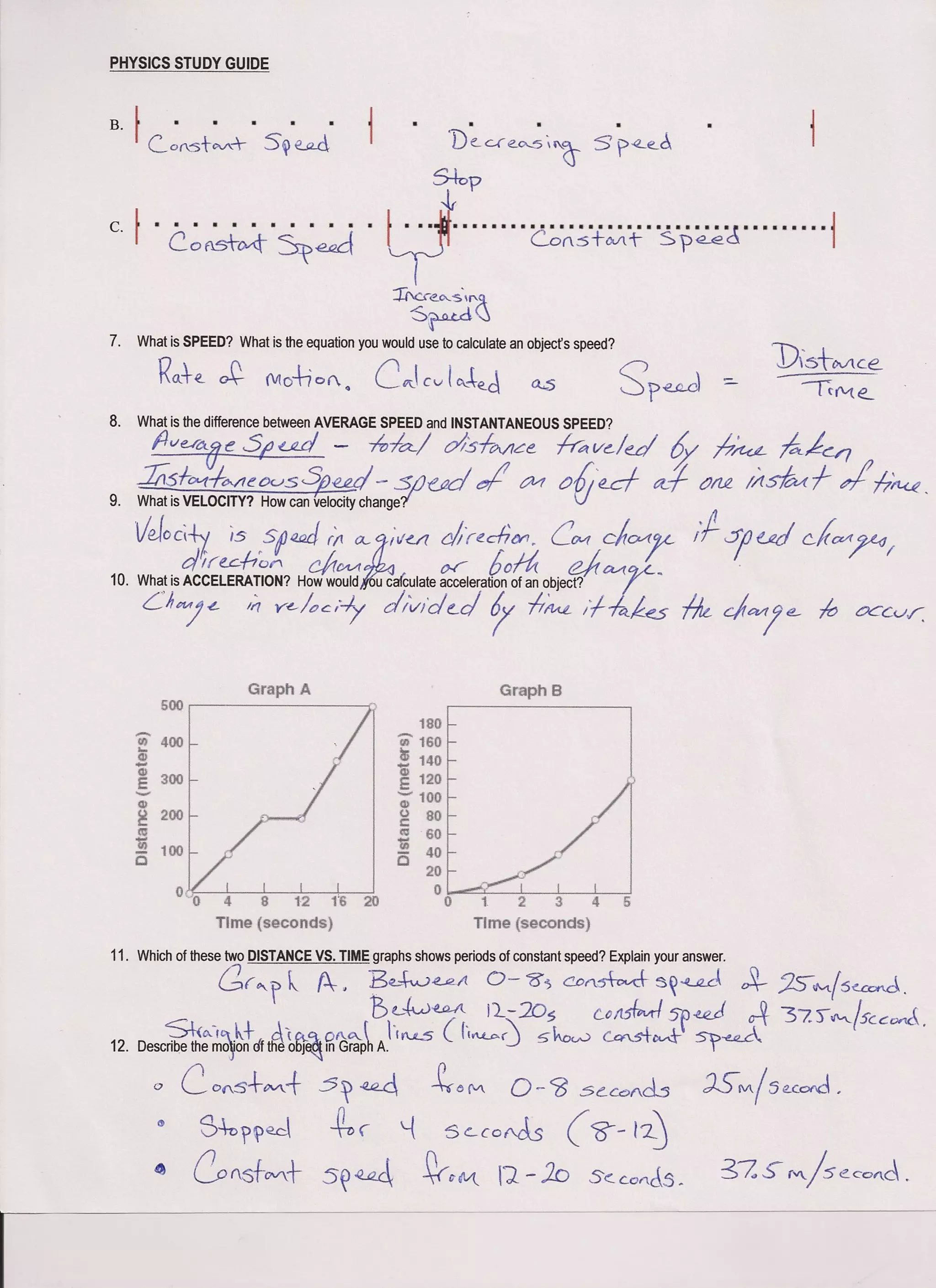 Physics test study guide key | PDF