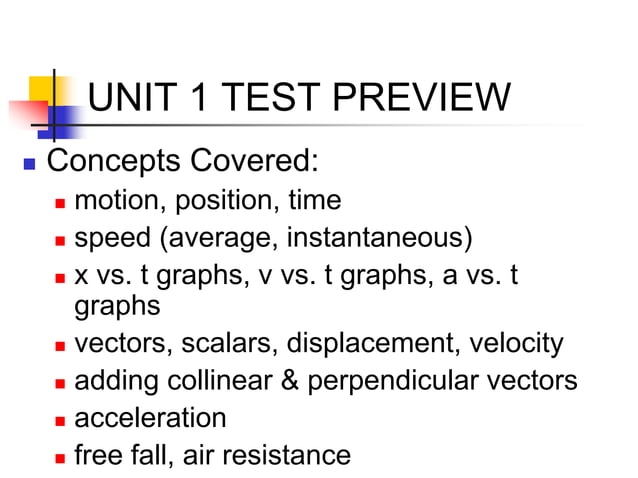 Physics unit 1 kinematics.ppt | Physics | Science
