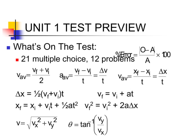 Physics unit 1 kinematics.ppt | Physics | Science