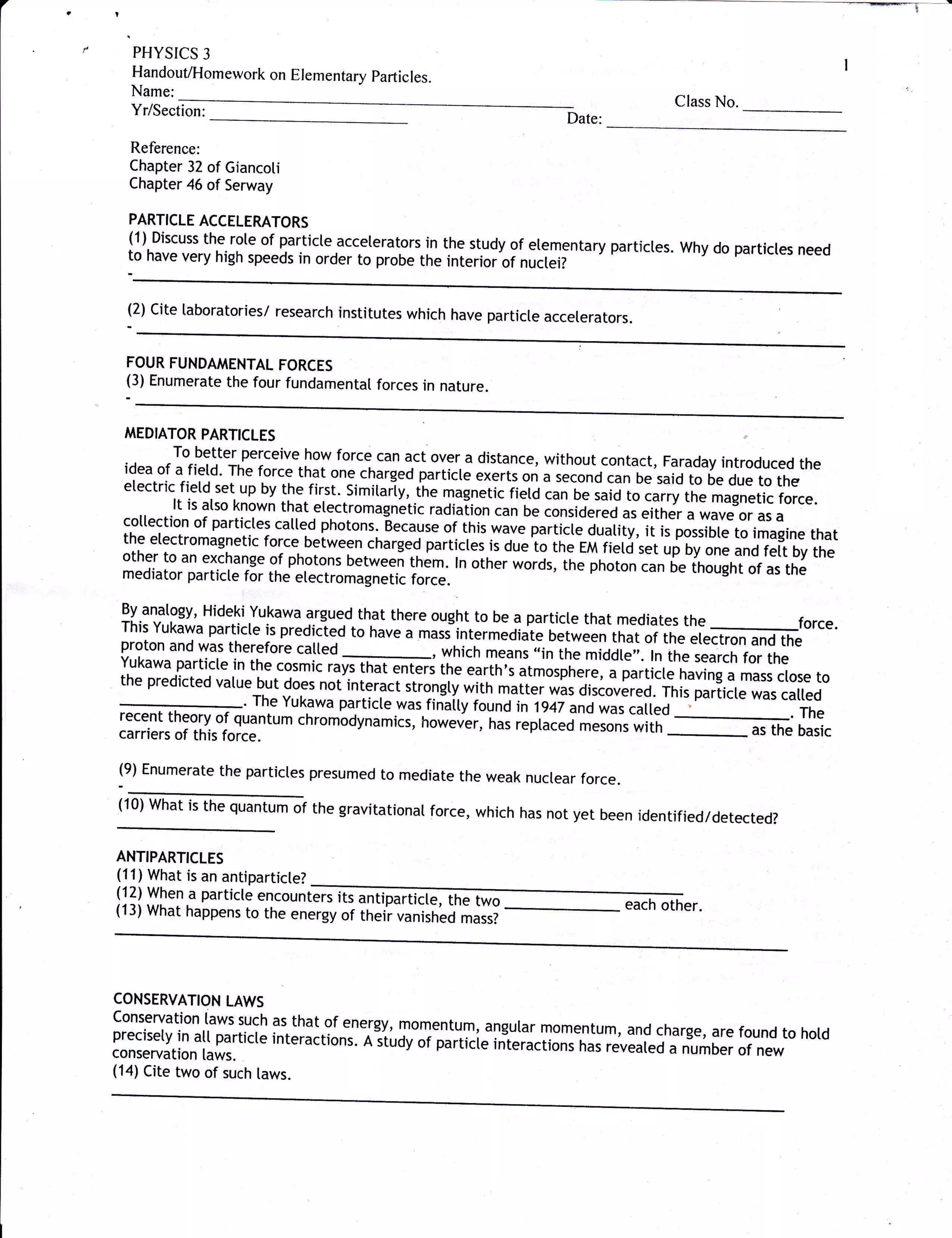 Physics worksheet | PDF