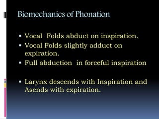 Physilogy of phonation by Dr.Ashwin Menon | PPTX