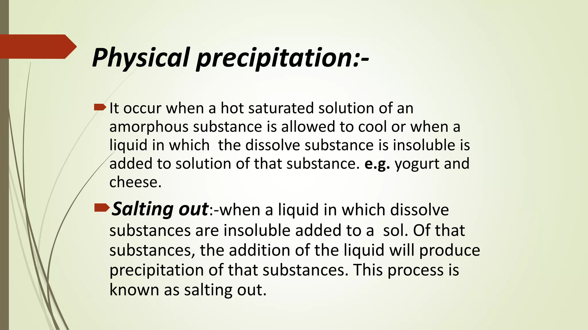 Physiochemical process & precipitation method | PPTX