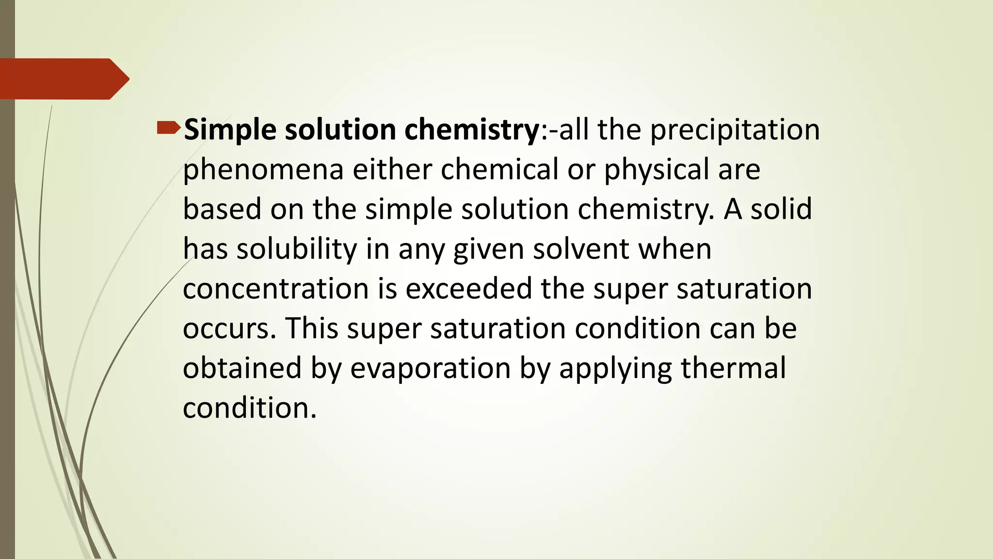 Physiochemical process & precipitation method | PPTX