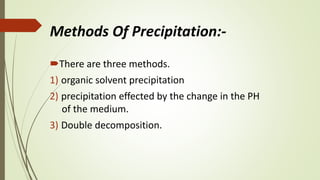 Physiochemical process & precipitation method | PPTX | Geology | Science