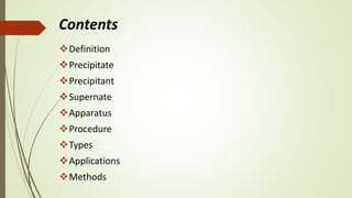 Physiochemical process & precipitation method | PPTX