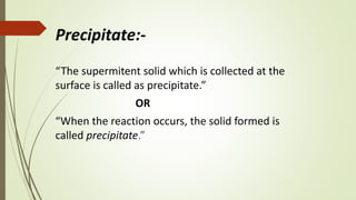 Physiochemical process & precipitation method | PPTX | Geology | Science