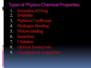 Physiochemical properties | PPTX