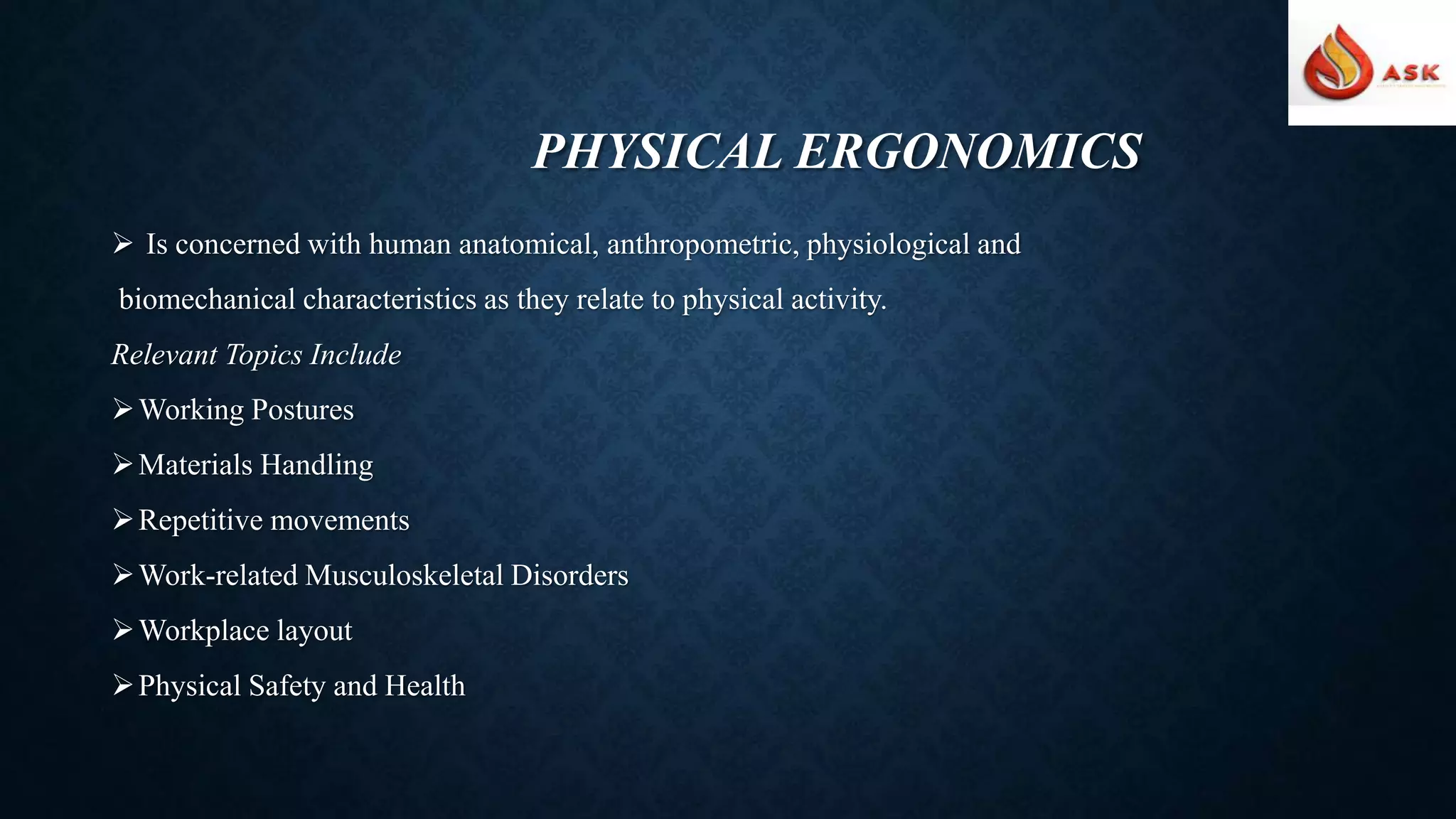 "Physiotherapy approach on Safety body ergonomics at the workplace" | PPT