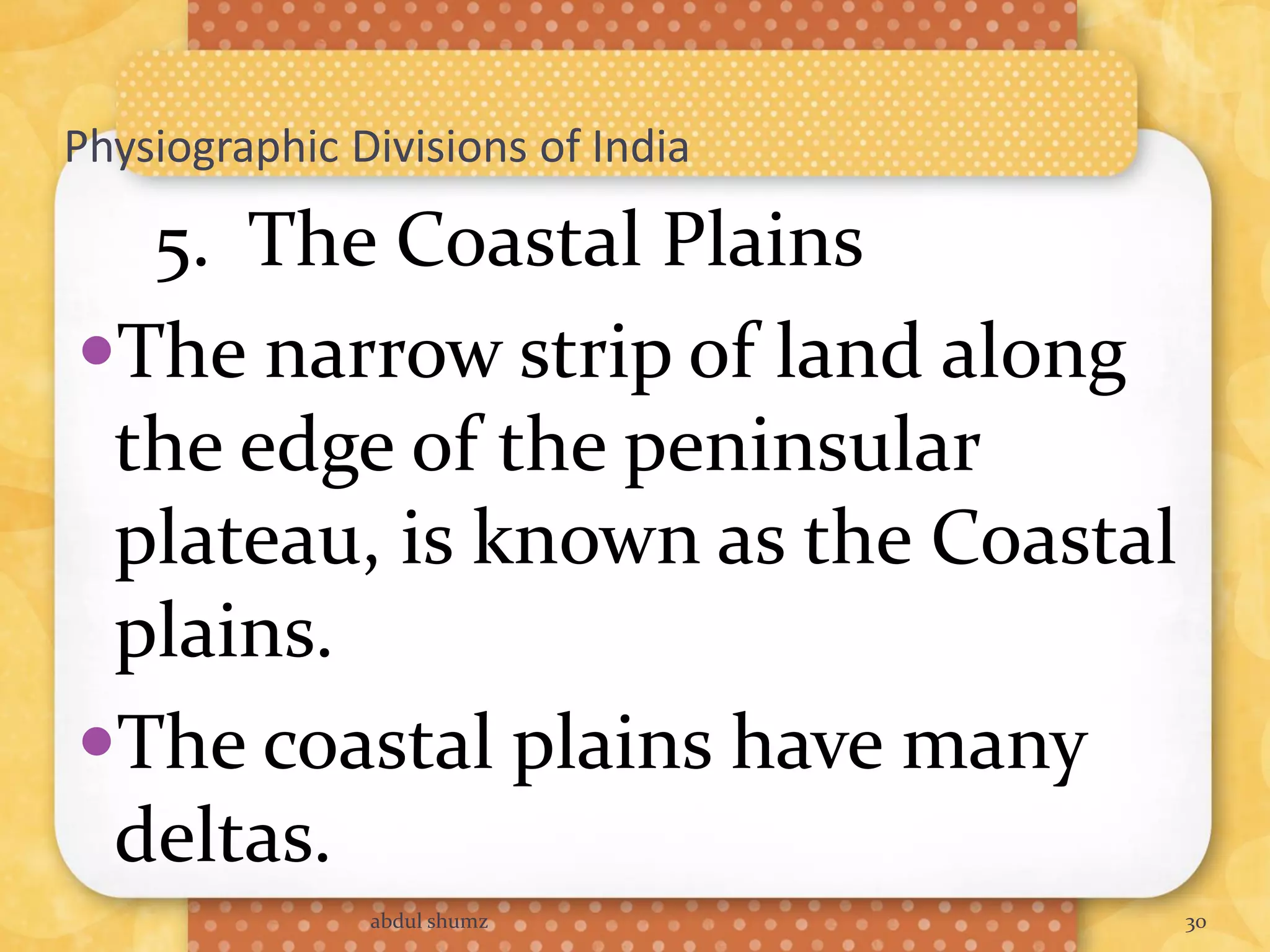 Physiographic Divisions of India, Geography class 9, cbse | PDF