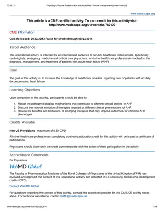 Physiologic volume redistribution and acute heart failure management (printer friendly) | PDF