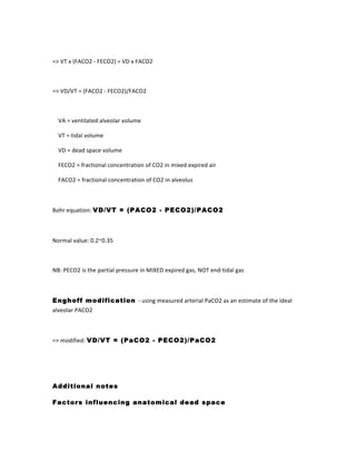 physiological dead space and its measurements | PDF