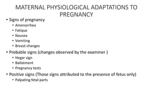 Physiological and psychosocial adaptations to pregnancy | PPTX