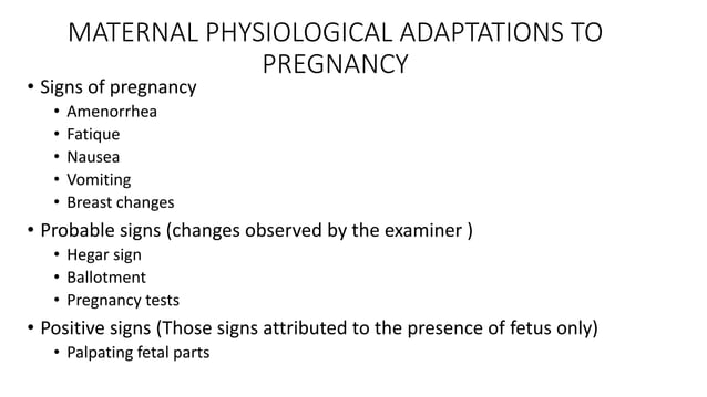Physiological and psychosocial adaptations to pregnancy | PPTX ...