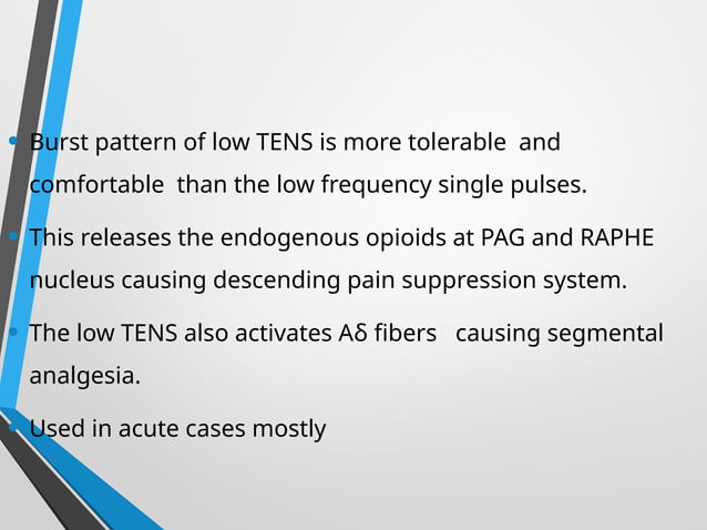 PHYSIOLOGICAL AND THERAPEUTIC EFFECTS OF TENS.pptx | First Aid | Injuries