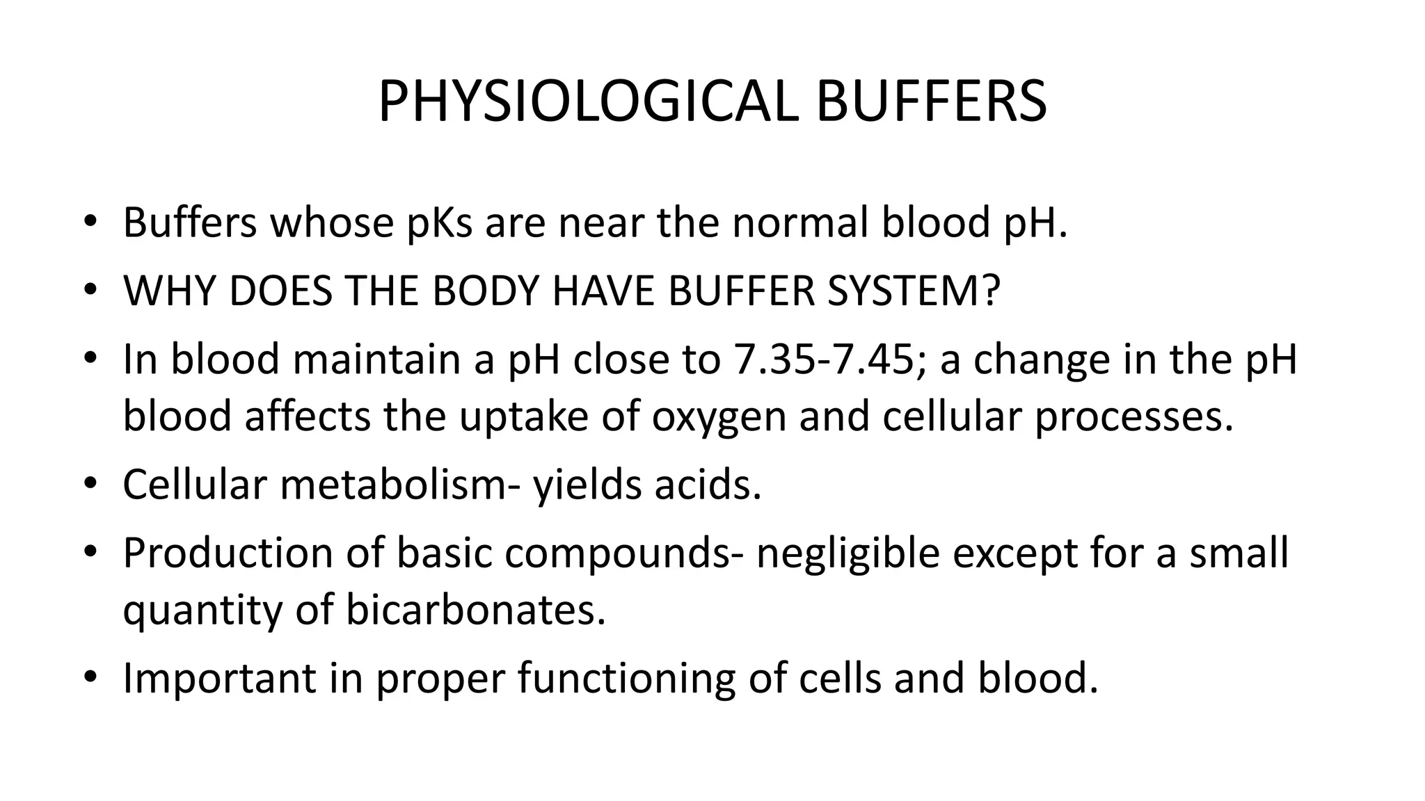 Physiological buffers new | PPTX