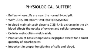 Physiological buffers new | PPTX