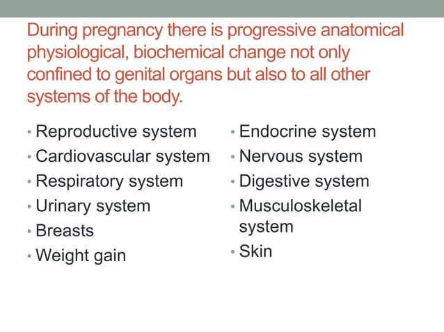 Physiological changes during pregnancy | PPTX