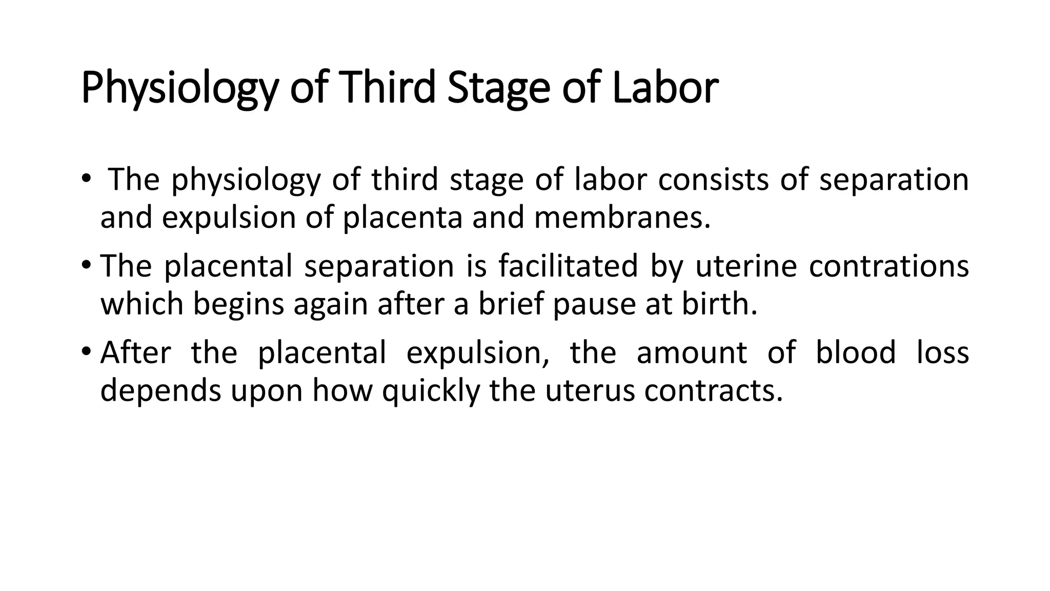 Physiological changes during third stage of labor | PPTX