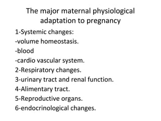 Physiological changes in pregnancy | PPT