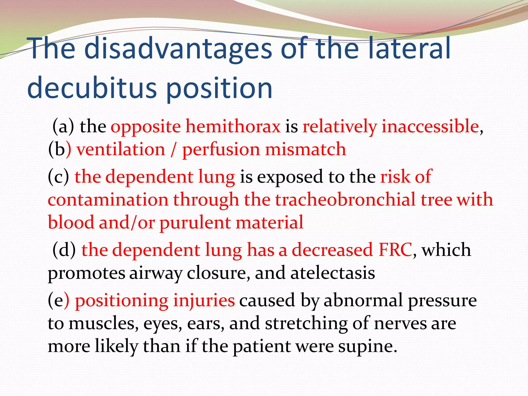 Physiological considerations and patient positioning during anesthesia ...