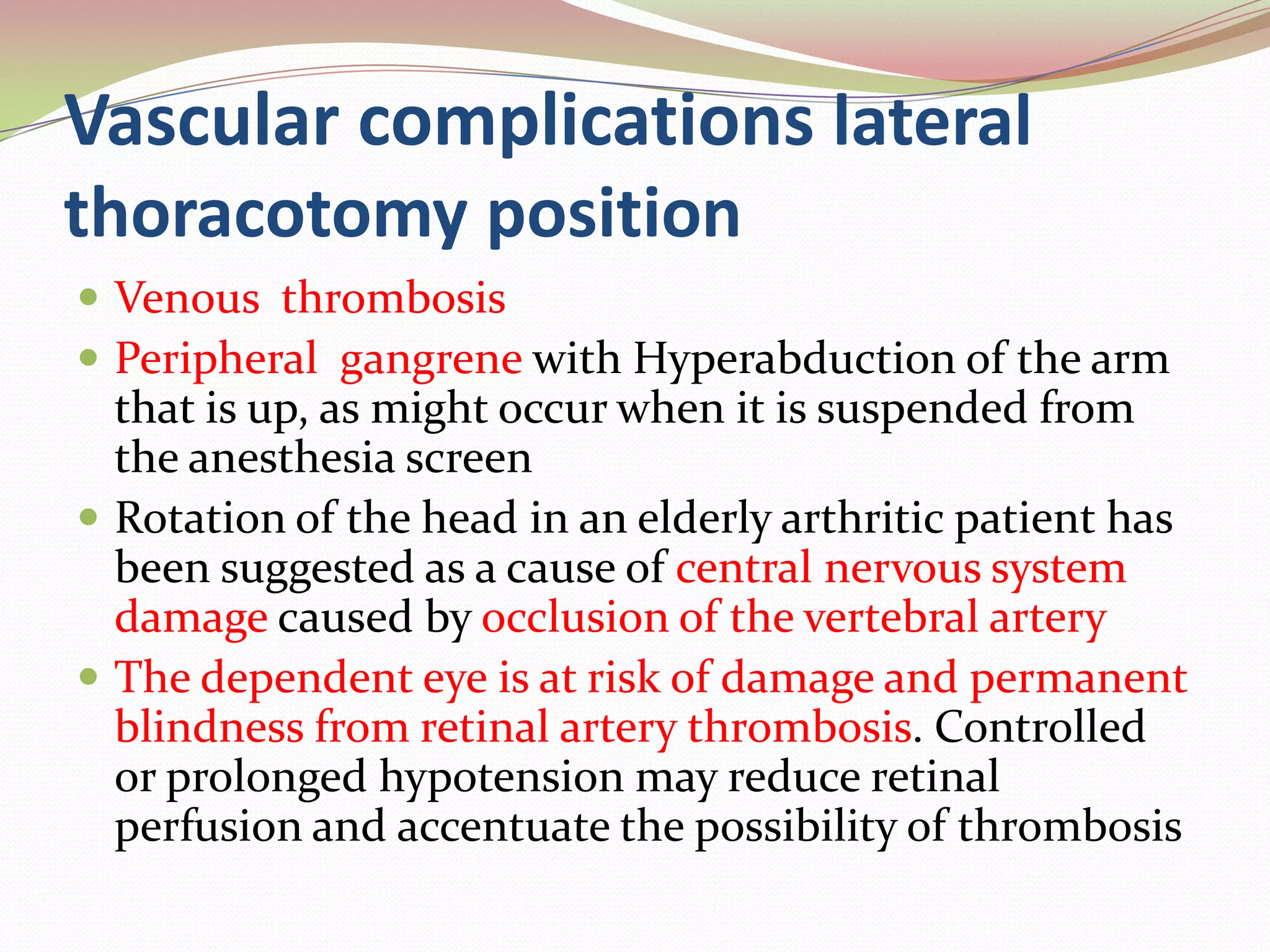 Physiological considerations and patient positioning during anesthesia ...